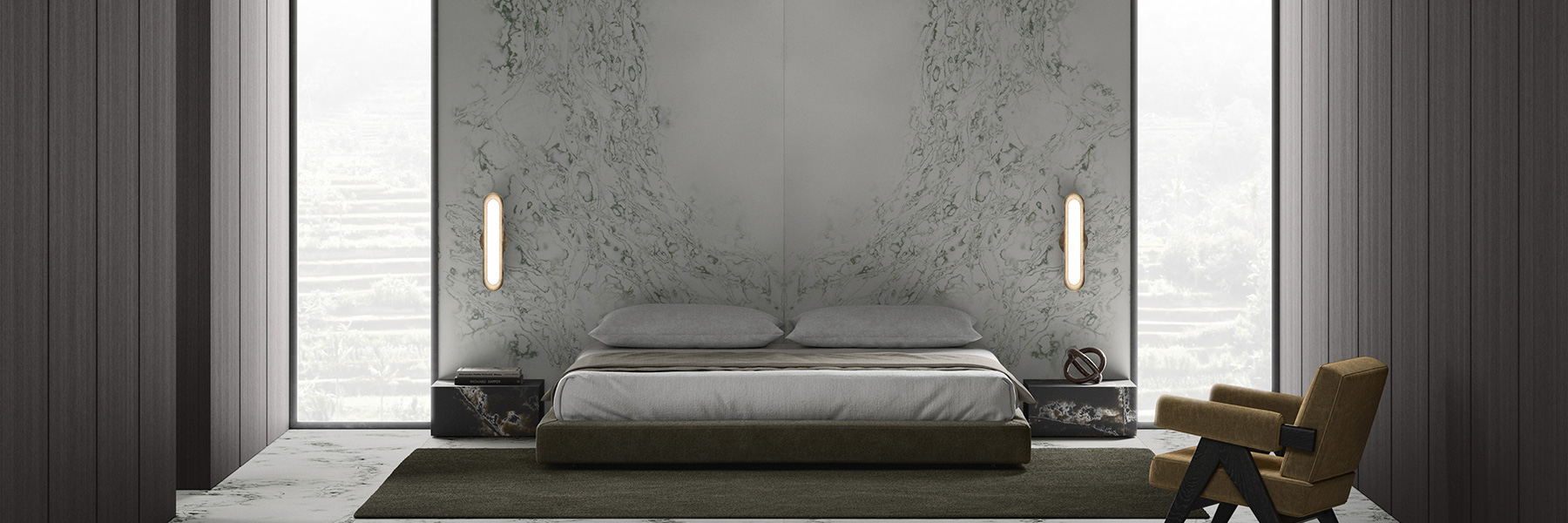 Ice Green™ surfaces. Genesis, Quartz Collection. Compac