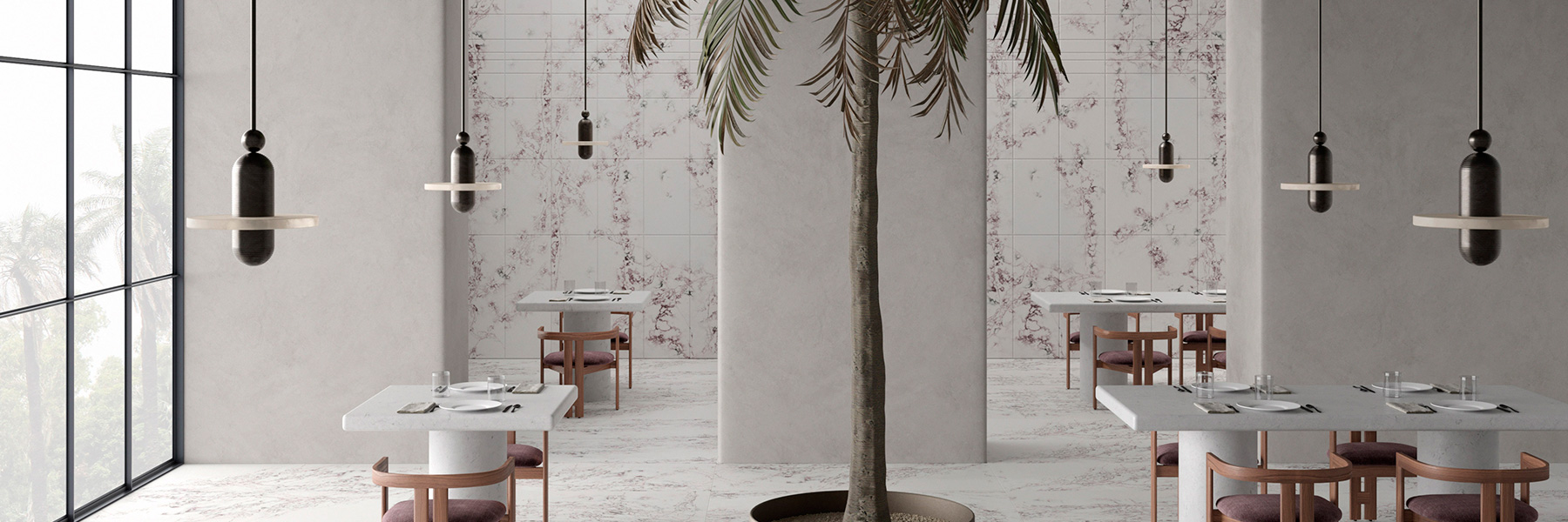 Ice Viola surfaces. Genesis, Quartz Collection. Compac